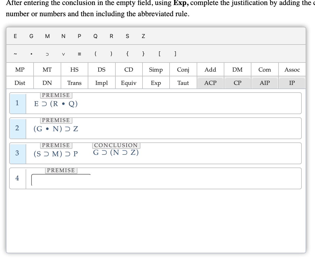 Solved After entering the conclusion in the empty field, | Chegg.com