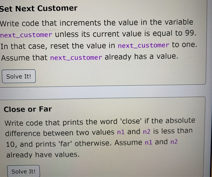 Solved Set Next Customer Write Code That Increments The 