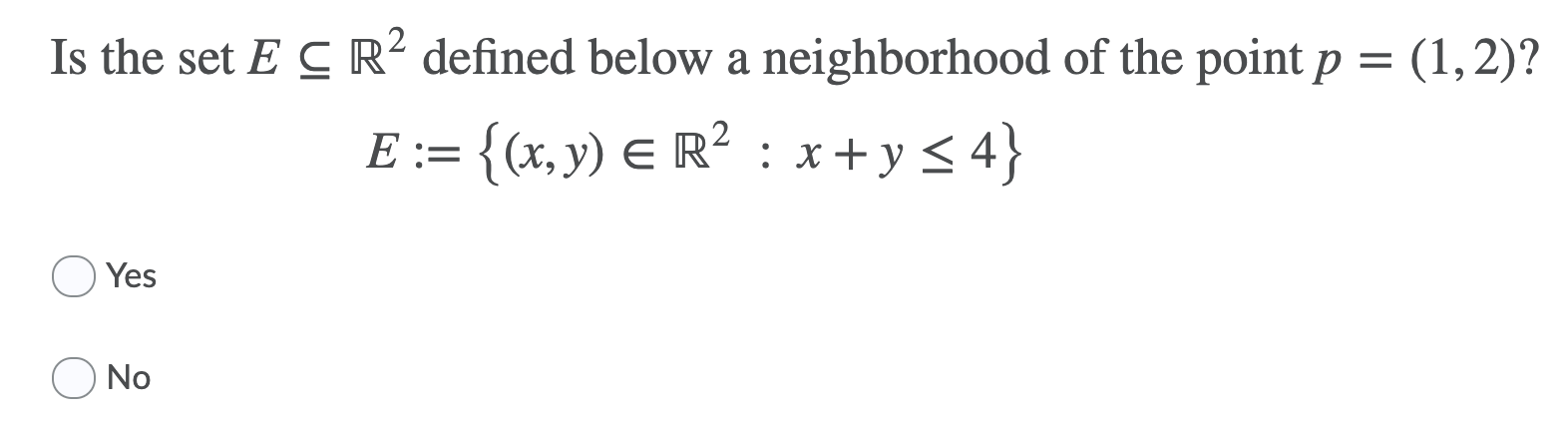 Solved Determine if the set A C R2 defined as n=1 A:= NE, | Chegg.com