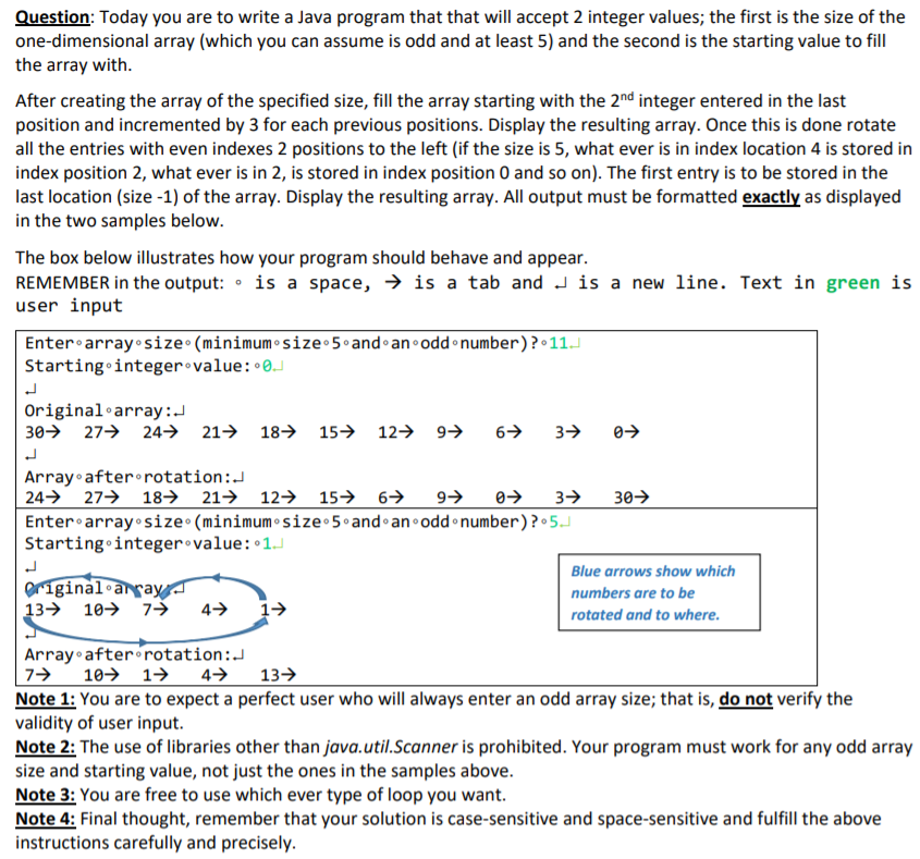 Solved Question: Today you are to write a Java program that | Chegg.com