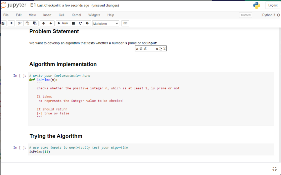 Solved jupyter E2 Last Checkpoint: 2 hours ago (autosaved) | Chegg.com