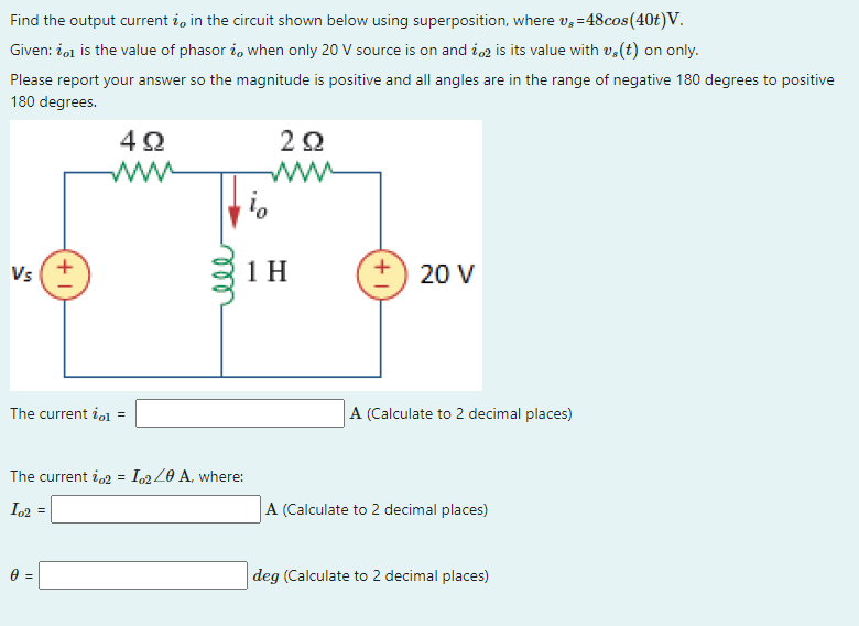 Solved Find the output current io in the circuit shown below | Chegg.com