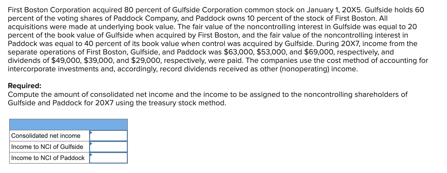 Solved First Boston Corporation acquired 80 percent of | Chegg.com