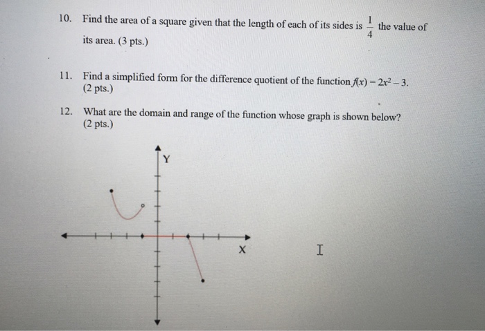 Solved Find the area of a square given that the length of | Chegg.com