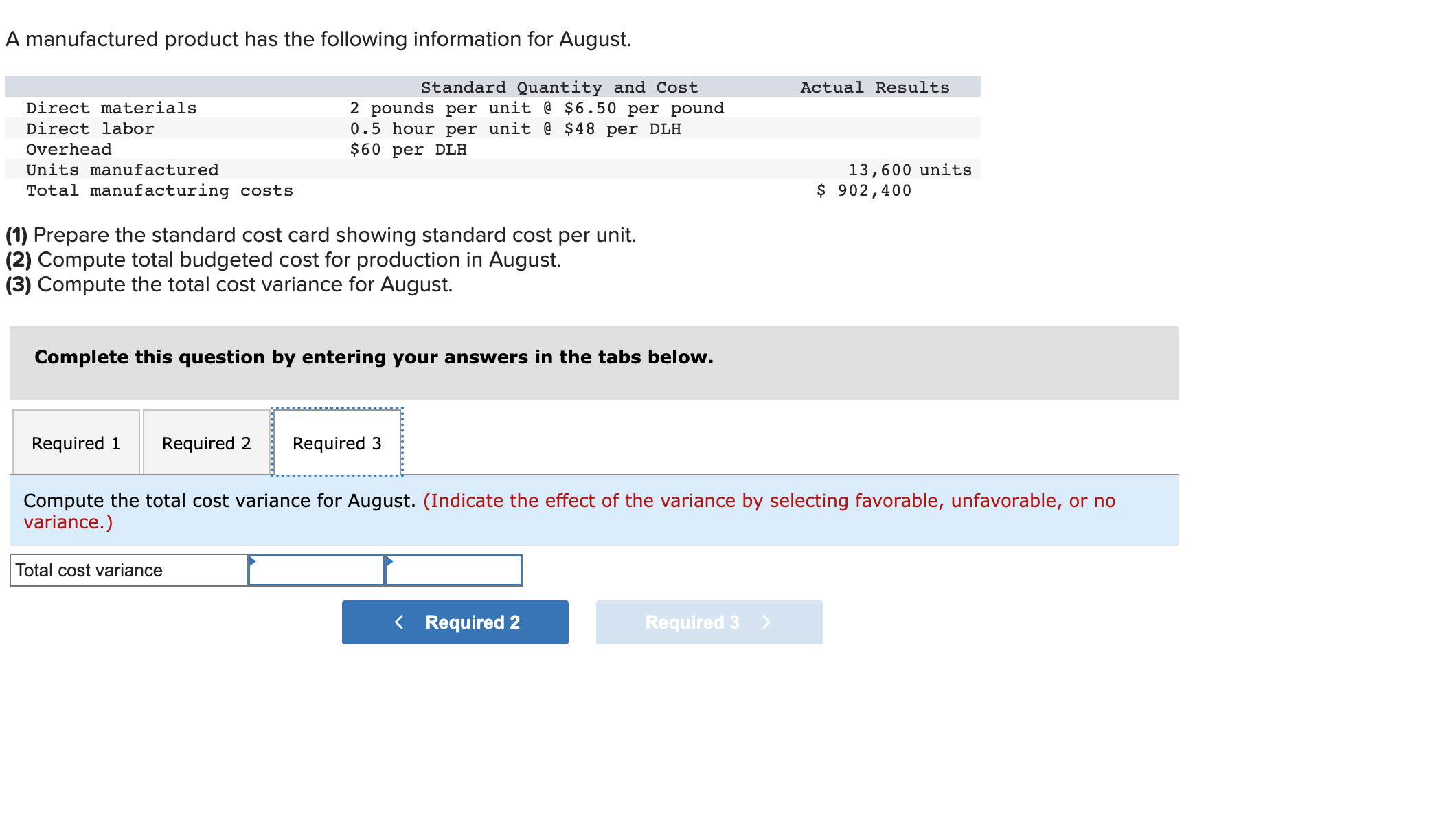 Solved A manufactured product has the following information | Chegg.com