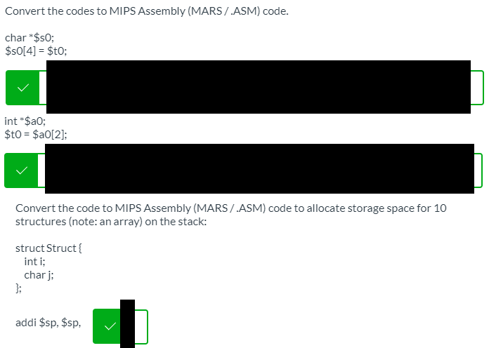 Solved Convert the codes to MIPS Assembly (MARS/ASM) code. | Chegg.com