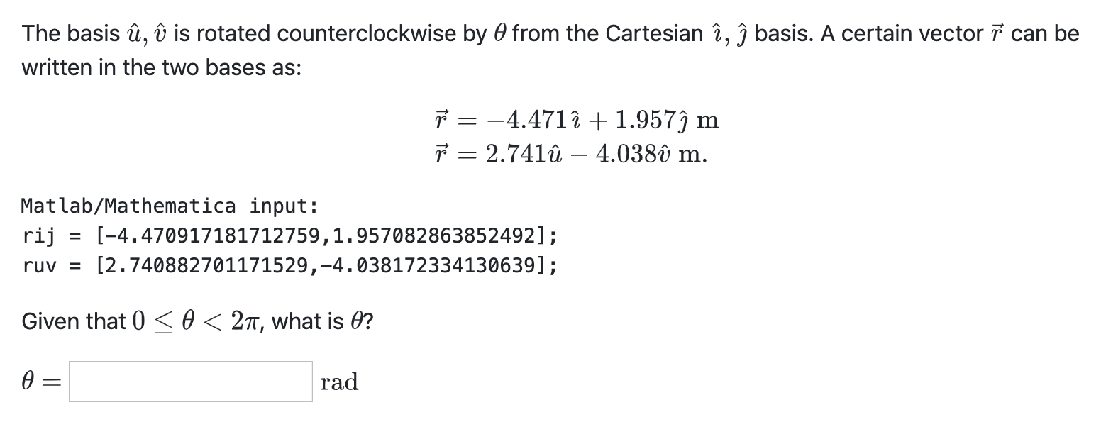 Solved The basis is rotated counterclockwise by from the | Chegg.com