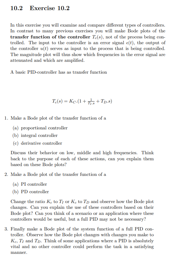 Solved bode plots of this exercise are meant to be done in | Chegg.com