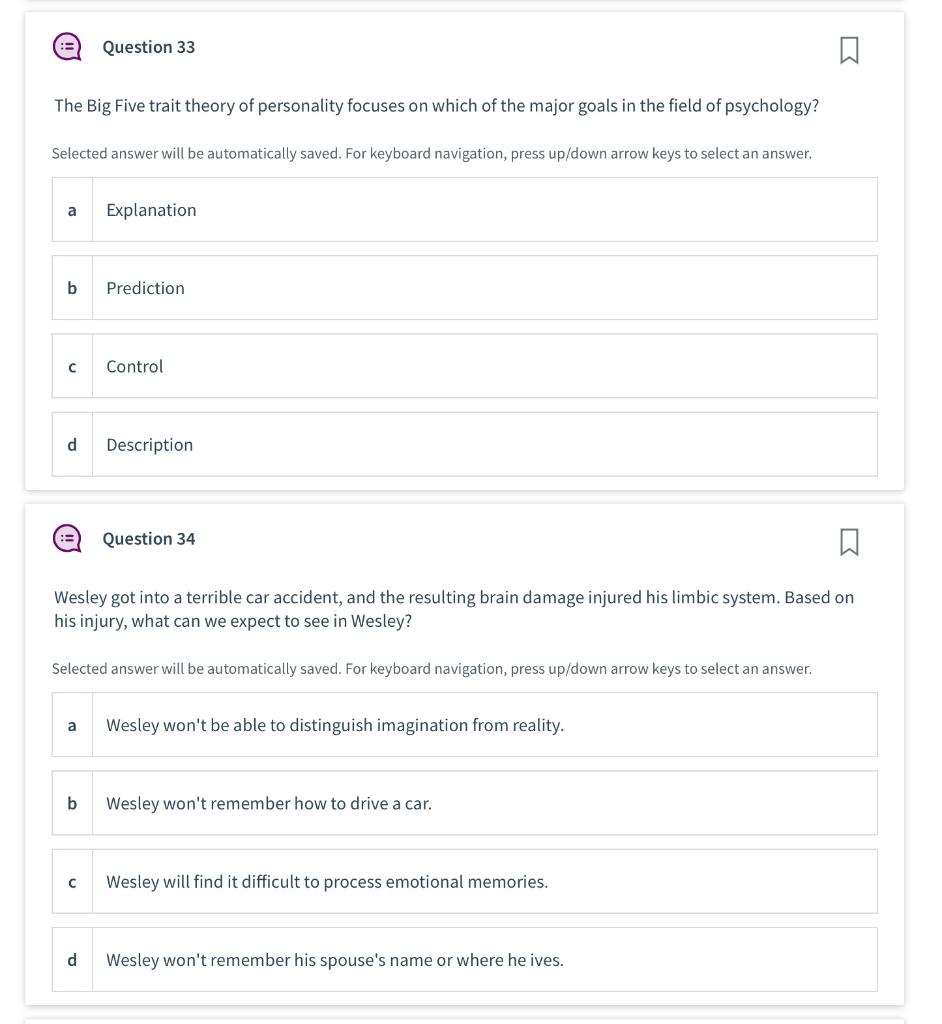 Solved The Big Five trait theory of personality focuses on | Chegg.com