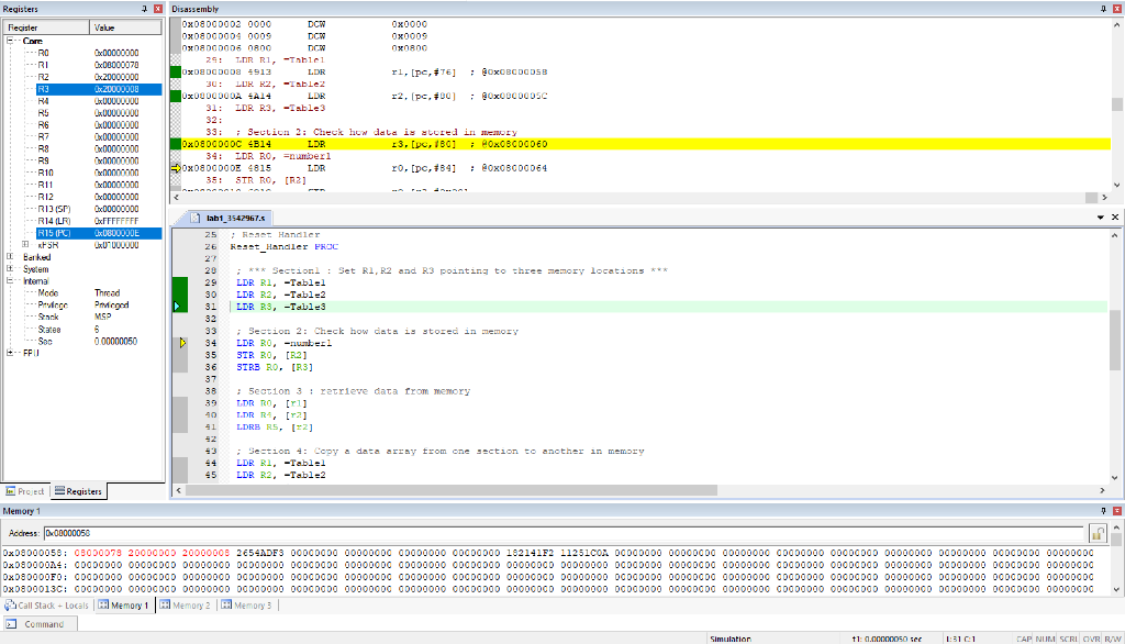 Solved Program: uVision V5 - Keil Question: For the code | Chegg.com
