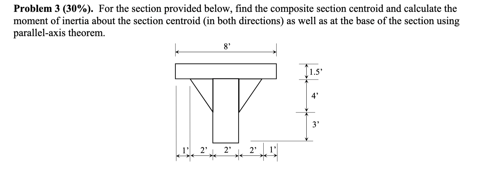 Solved Problem 3(30%). For the section provided below, find | Chegg.com