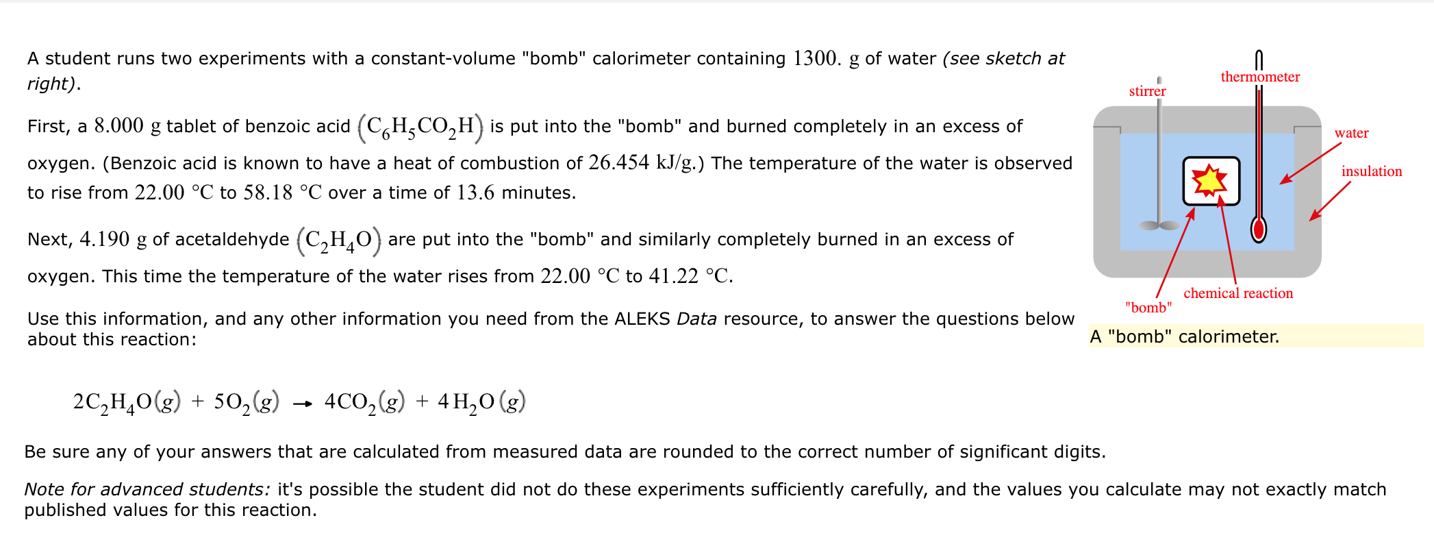 Solved A student runs two experiments with a constant-volume | Chegg.com