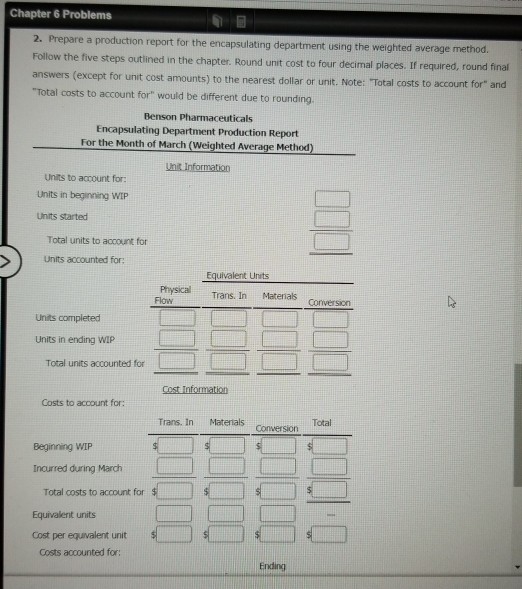 Solved Chapter 6 Problems Weighted Average Method, | Chegg.com