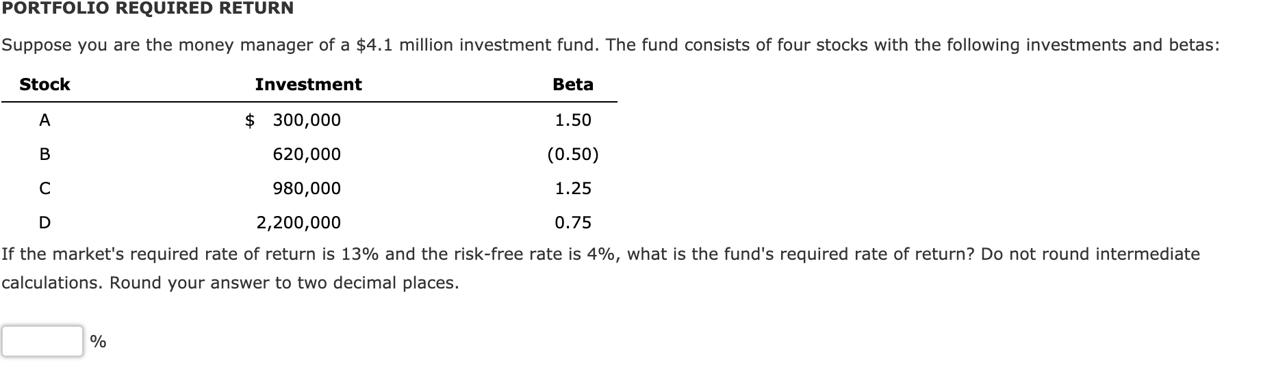 Solved CAPM AND REQUIRED RETURN Calculate the required rate | Chegg.com