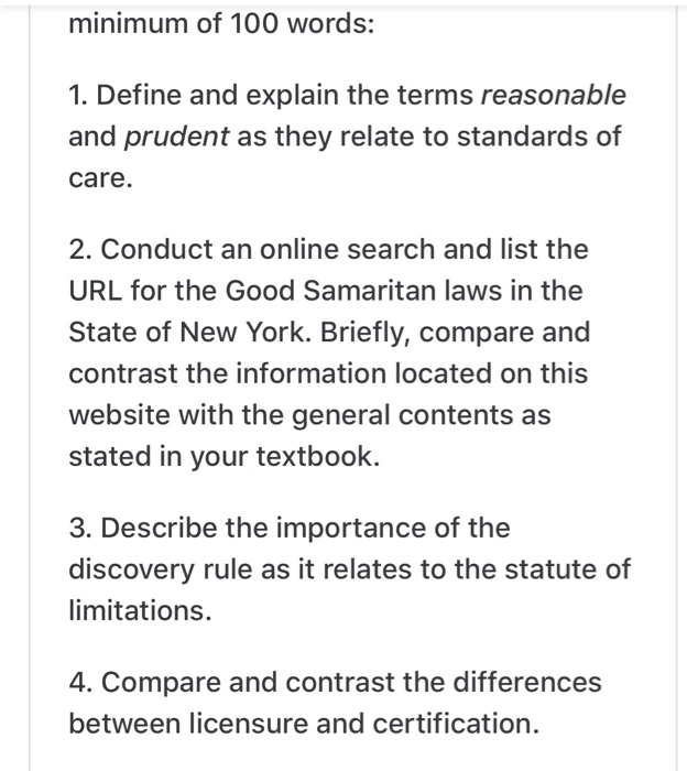 Solved minimum of 100 words: 1. Define and explain the terms | Chegg.com