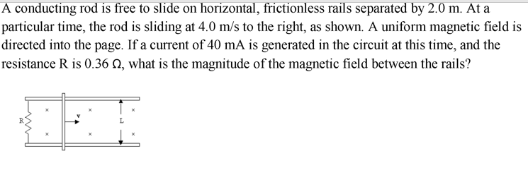 Solved A conducting rod is free to slide on horizontal, | Chegg.com