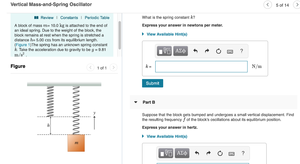 Solved Vertical Mass-and-Spring Oscillator く 5of14 What is | Chegg.com