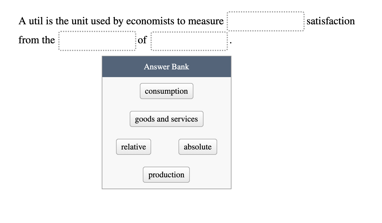 Solved A util is the unit used by economists to measure | Chegg.com
