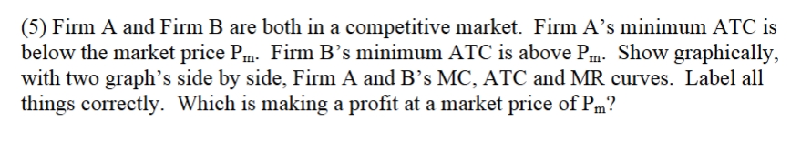 Solved Firm A and Firm B are both in a competitive market. | Chegg.com