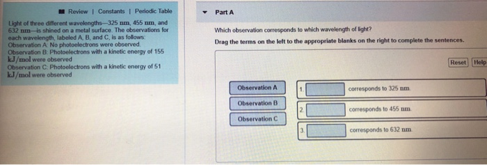 Solved Review| Constants I Periodic Table PartA Light of | Chegg.com Solved Review| Constants I Periodic Table PartA Light of | Chegg.com