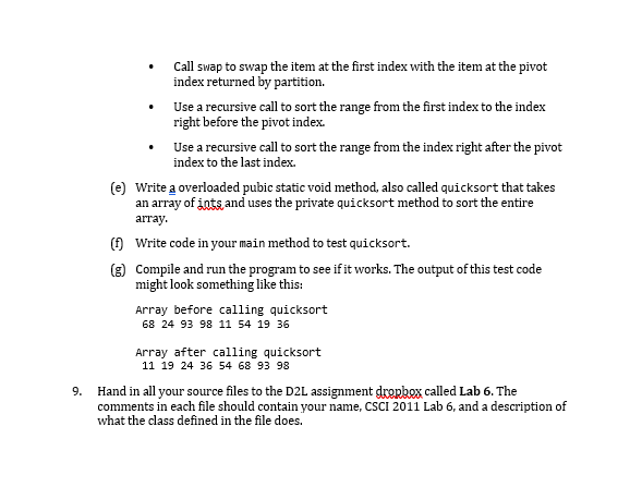 Solved 5. CSCI 2011 - Lab 6 Learning Outcomes Implement | Chegg.com