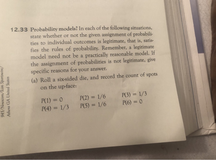 Solved 12.33 Probability models? In each of the following | Chegg.com