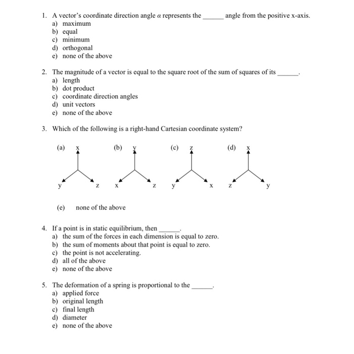 Solved I. angle from the positive x-axis. A vector's | Chegg.com