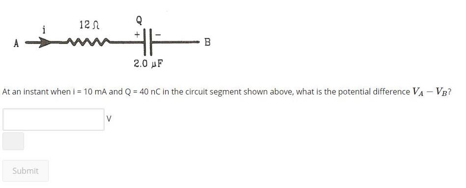Solved 121 i Q А HE B 2.0 UF At an instant when i = 10 mA | Chegg.com