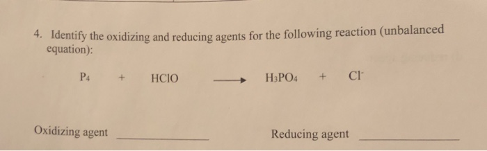 Solved Identify the oxidizing and reducing agents for | Chegg.com