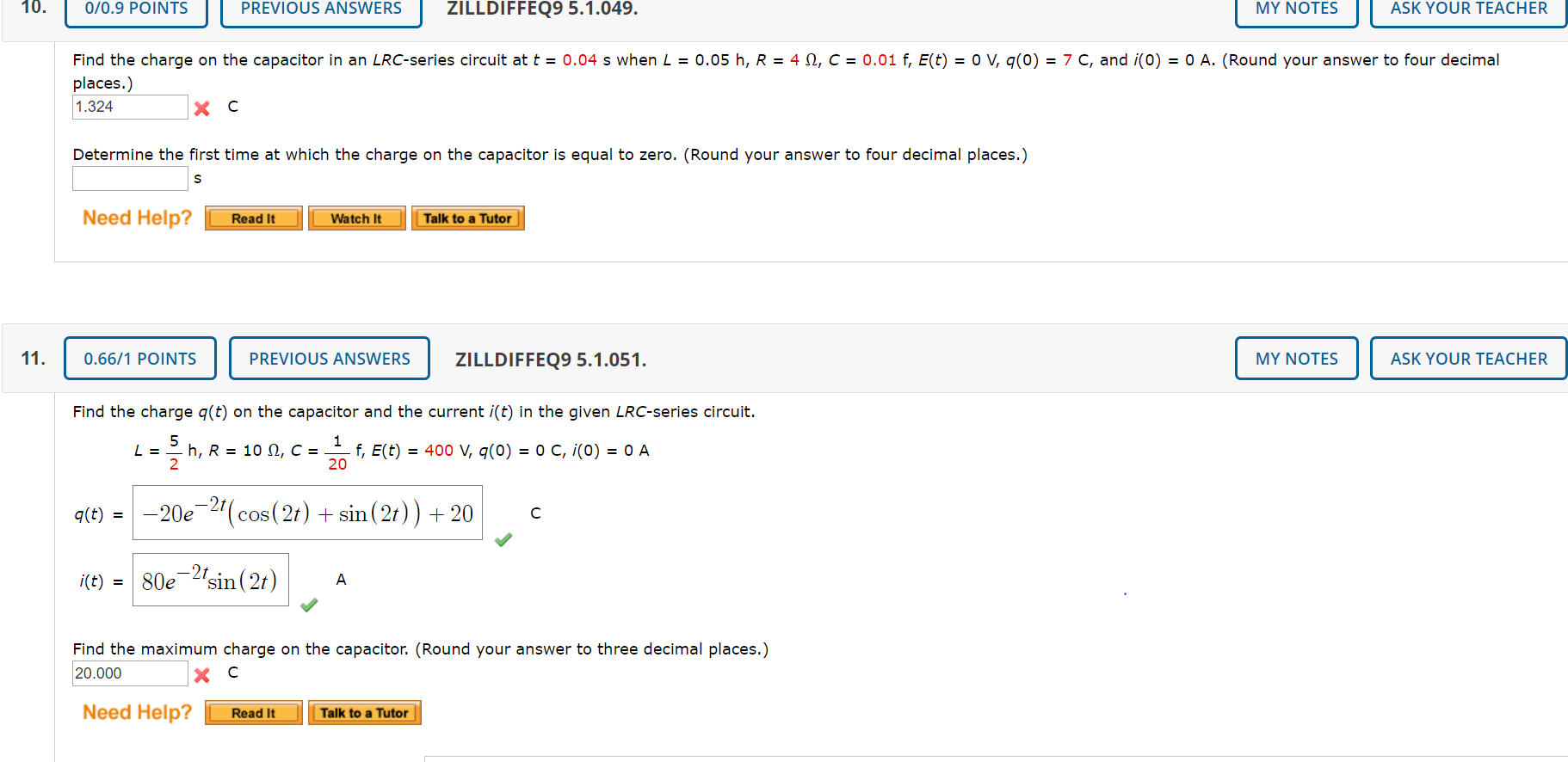 Solved 0/0.9 POINTS | PREVIOUS ANSWERS ZILLDIFFEQ9 5.1.049. | Chegg.com Solved 0/0.9 POINTS | PREVIOUS ANSWERS ZILLDIFFEQ9 5.1.049. | Chegg.com
