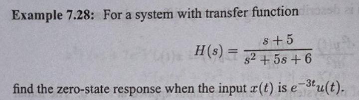 Solved Example 7.28: For a system with transfer function a | Chegg.com