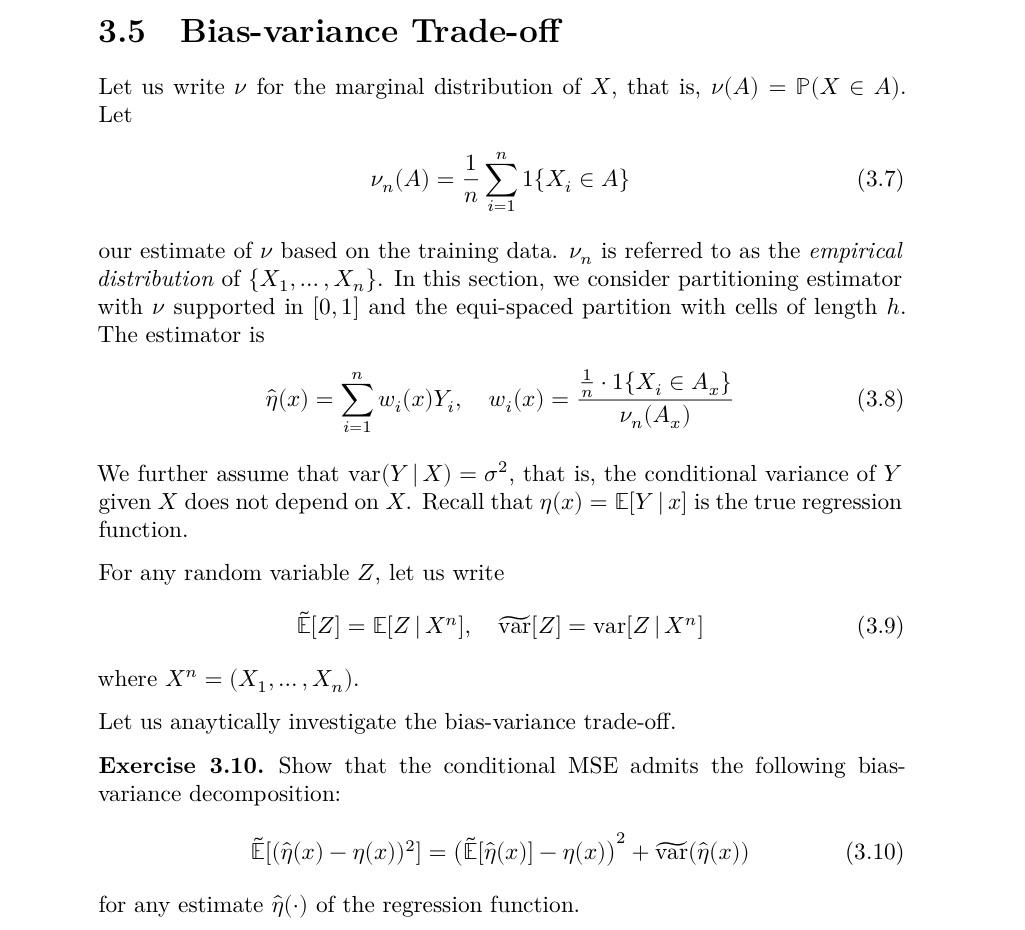 Solved 3.5 Bias-variance Trade-off Let us write ν for the | Chegg.com