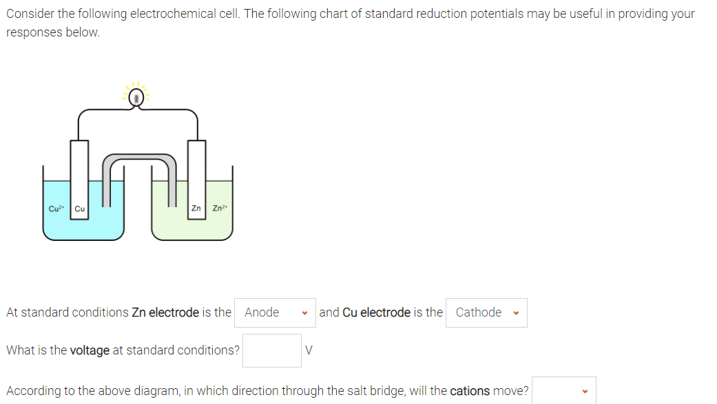 Solved Consider the following electrochemical cell. The | Chegg.com