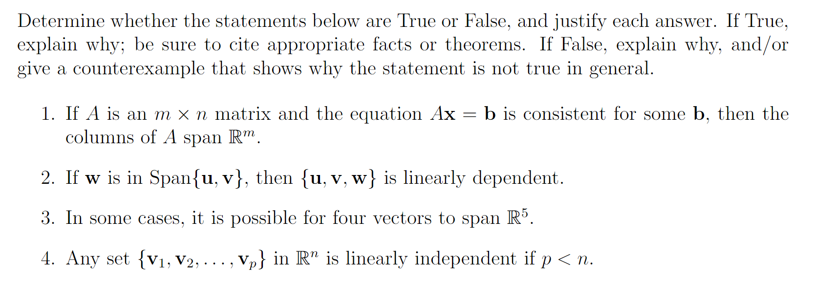 Solved Determine whether the statements below are True or | Chegg.com
