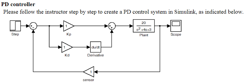 Solved PD controller Please follow the instructor step by | Chegg.com