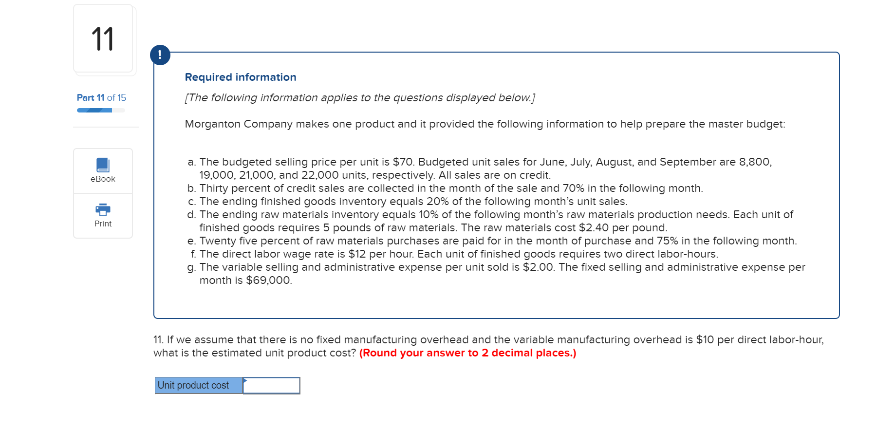 Solved Required information Part 1 of 15 [The following | Chegg.com