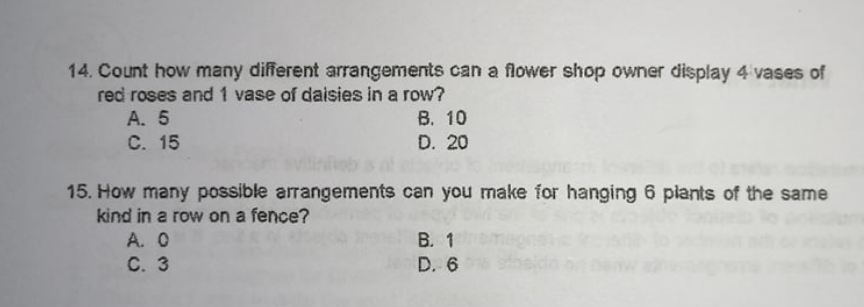Solved 14. Count how many different arrangements can a | Chegg.com