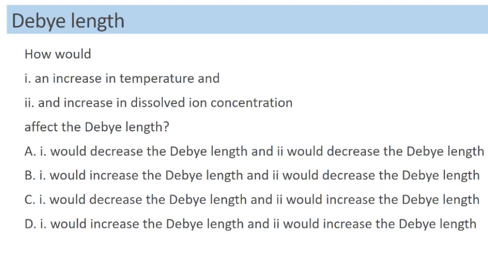 Solved Debye lengthHow wouldi. ﻿an increase in temperature | Chegg.com