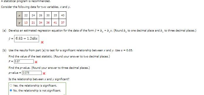Solved A statistical program is recommended. Consider the | Chegg.com