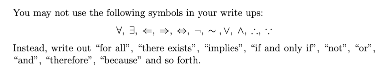 Solved You may not use the following symbols in your write | Chegg.com