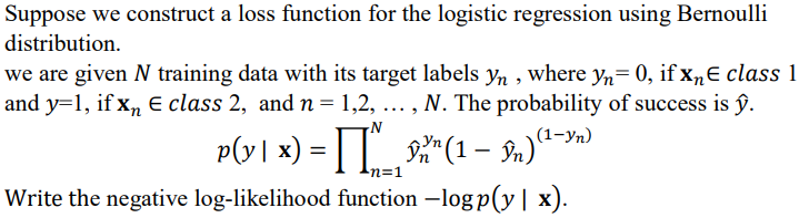 Solved Suppose we construct a loss function for the logistic | Chegg.com