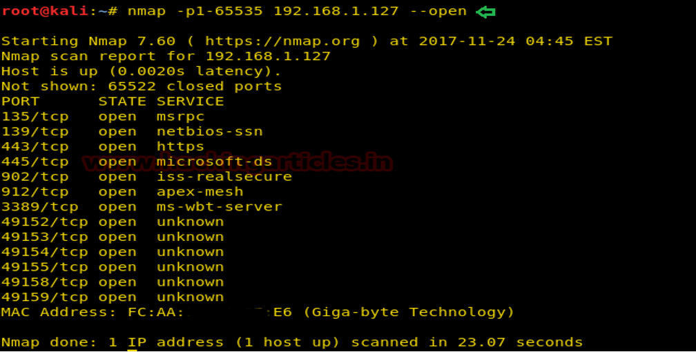 Solved Study the following figure of using nmap scanning | Chegg.com