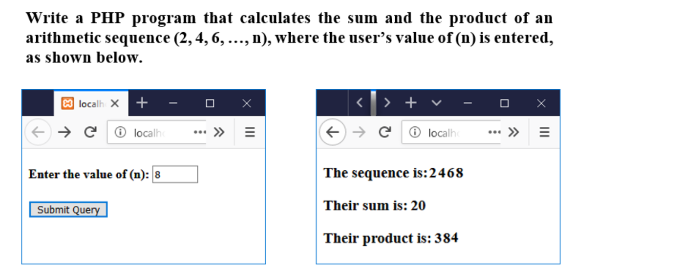 Solved Write A Php Program That Calculates The Sum And The 9139
