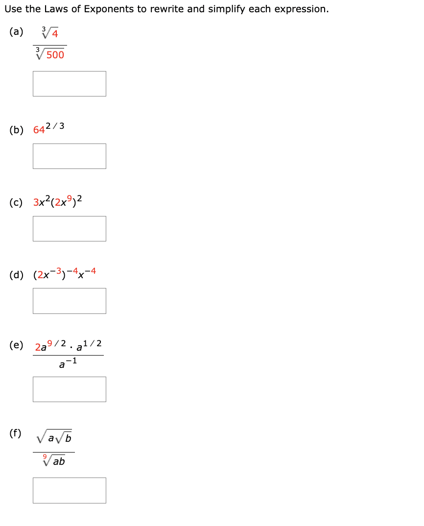 Solved Use the Laws of Exponents to rewrite and simplify | Chegg.com