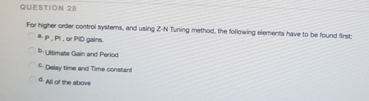 Solved QUESTION 28 For higher order control systems, and | Chegg.com