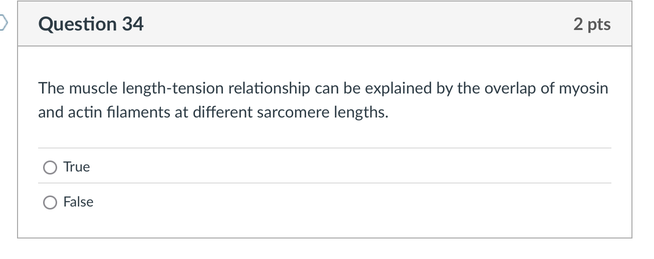 Solved Question 34The muscle length-tension relationship can | Chegg.com