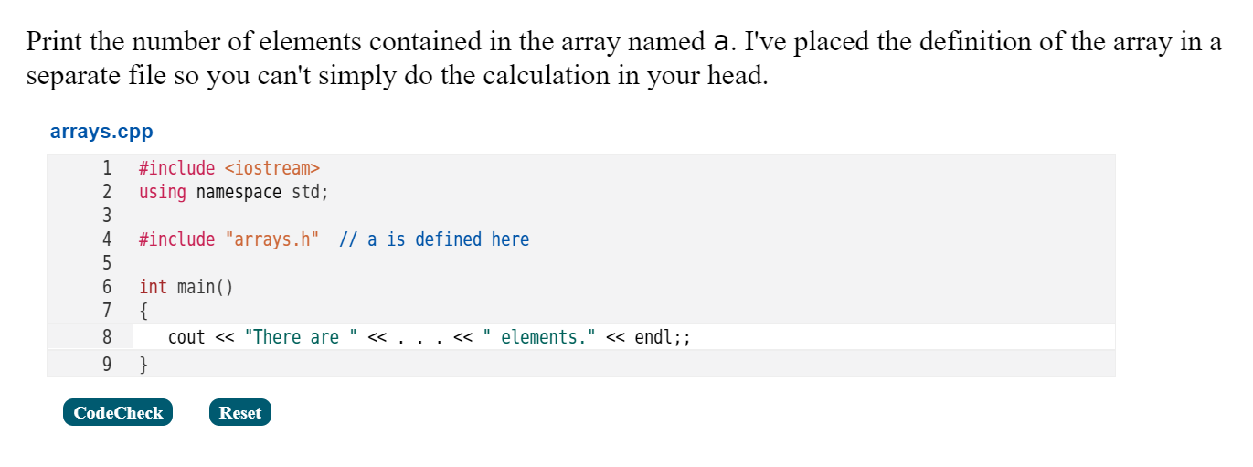 Solved Print The Number Of Elements Contained In The Array 7320