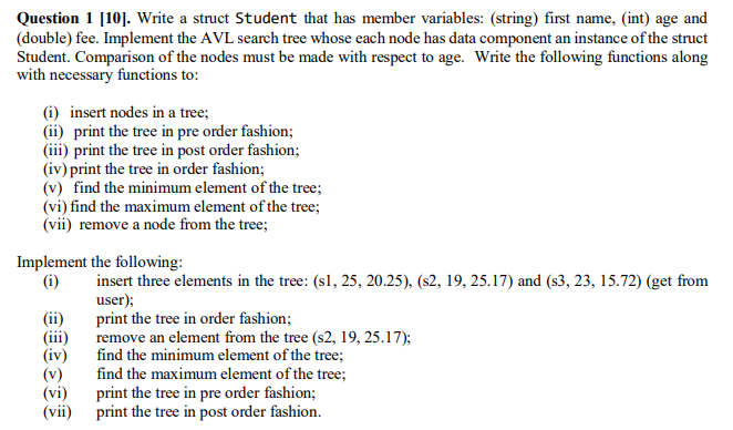 Solved Question 1 [10]. Write a struct Student that has | Chegg.com