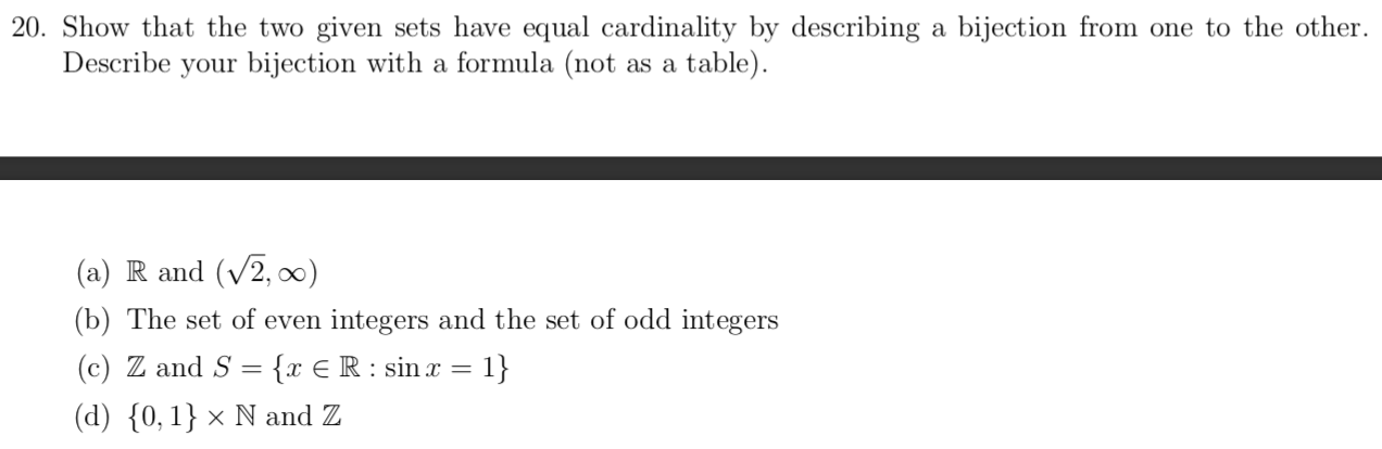 Solved 20. Show that the two given sets have equal | Chegg.com