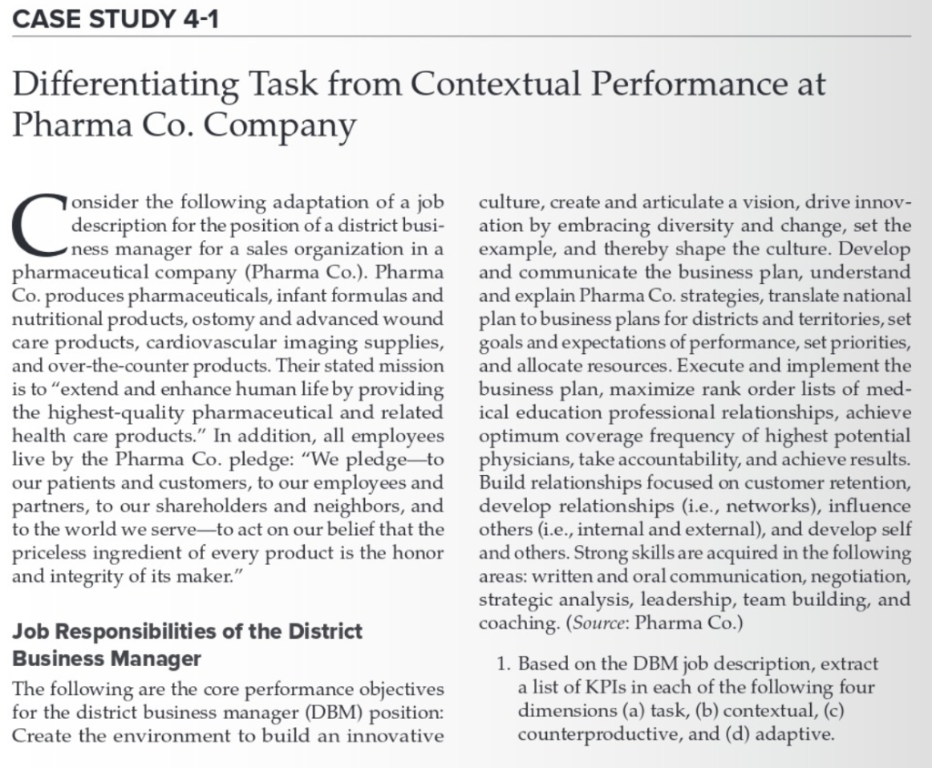 Solved CASE STUDY 4-1 Differentiating Task from Contextual | Chegg.com